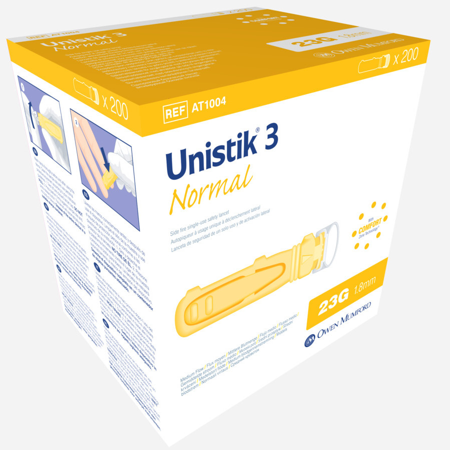 Owen Mumford GmbH Onlineshop | Unistik 3 Normal 23G Sicherheitslanzette